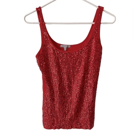 Charlotte Russe | Tops | Charlotte Russe Womens Red Sequin Tank Top ...